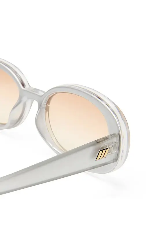 Le Specs Outta Love Oval Sunglasses - Metallic Silver