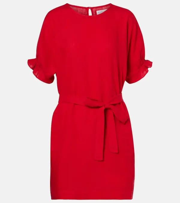 Velvet By Graham & Spencer Vivian Belted Linen Mini Dress