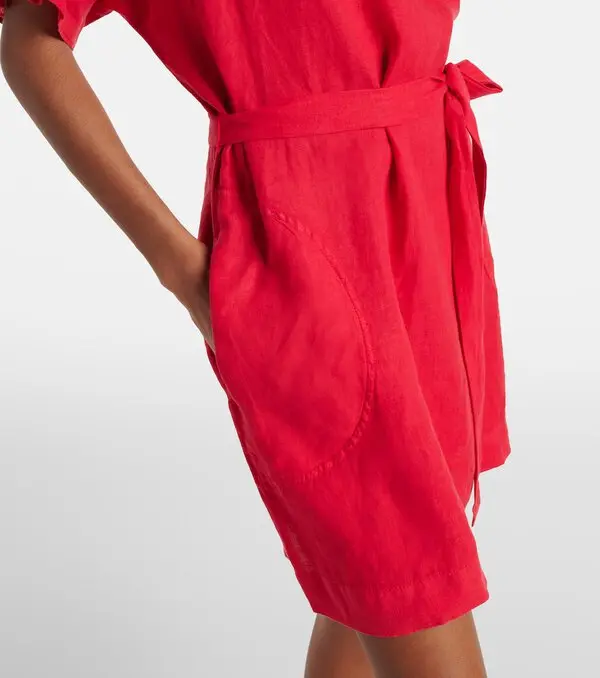 Velvet By Graham & Spencer Vivian Belted Linen Mini Dress