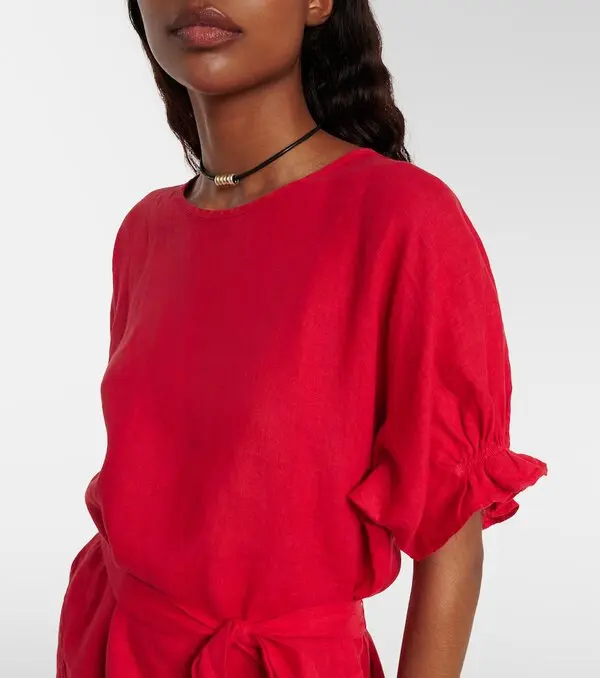 Velvet By Graham & Spencer Vivian Belted Linen Mini Dress