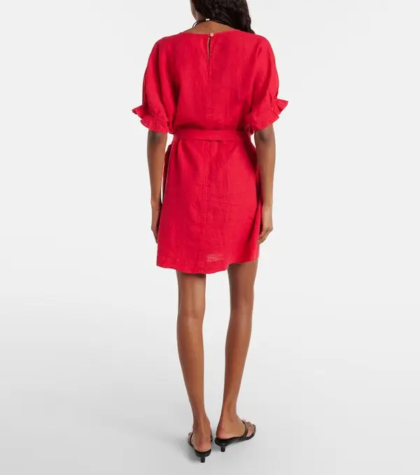 Velvet By Graham & Spencer Vivian Belted Linen Mini Dress