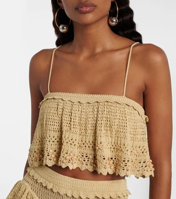 Isabel Marant Étoile Oraviel Beaded Crochet Crop Top