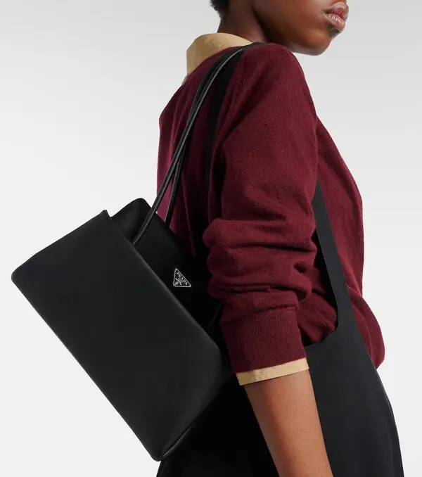 Prada Medium Leather Shoulder Bag - Black