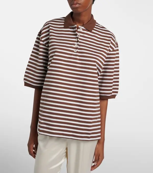 RÓHE Striped Oversized Cotton Polo Shirt