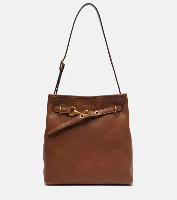 Miu Miu Aventure Leather Bucket Bag