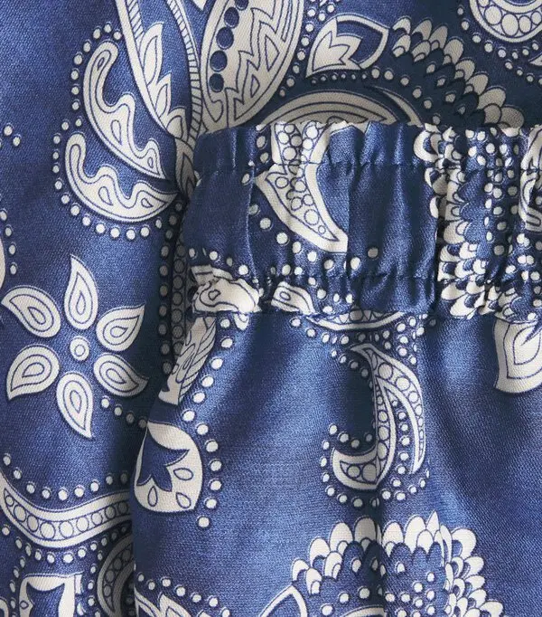 Sandro Satin Paisley Shorts - Blue