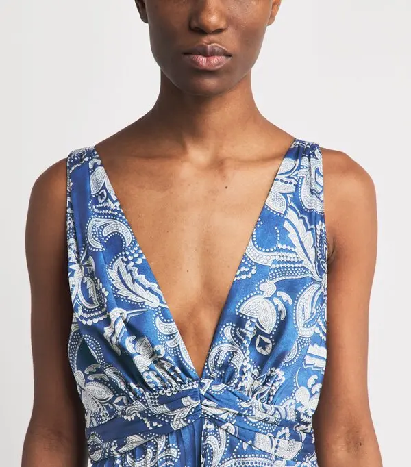 Sandro Floral V-neck Maxi Dress - Blue