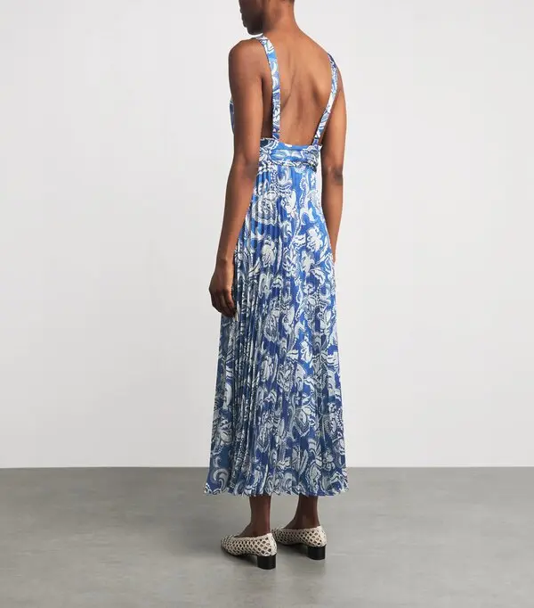 Sandro Floral V-neck Maxi Dress - Blue