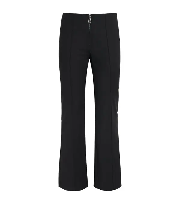 Sandro Zip-up Flared Trousers - Black