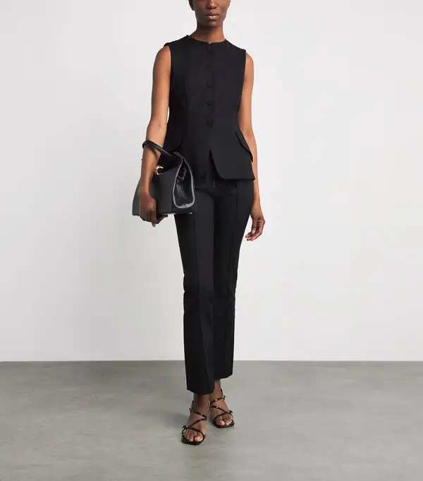 Sandro Zip-up Flared Trousers