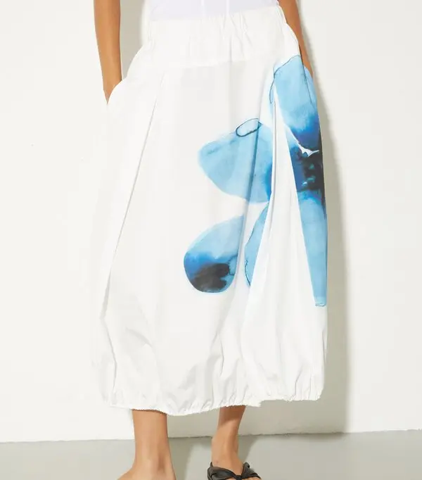 Max & Co. Cotton Floral Print Midi Skirt