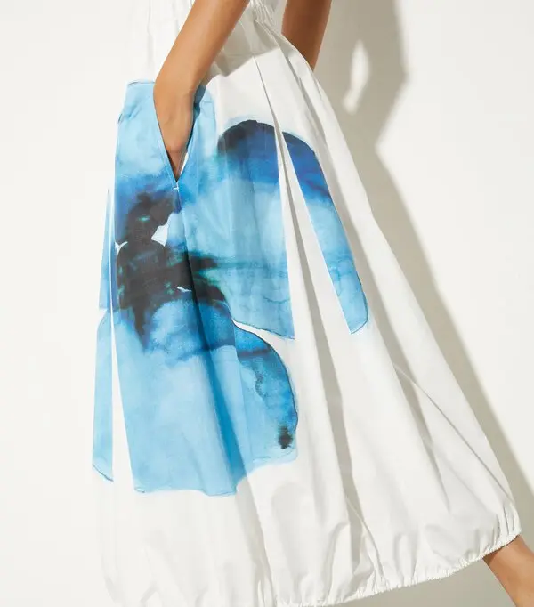 Max & Co. Cotton Floral Print Midi Skirt