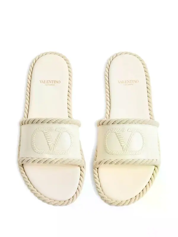 Valentino Garavani Nappa Leather Vlogo Torchon Slide Sandals