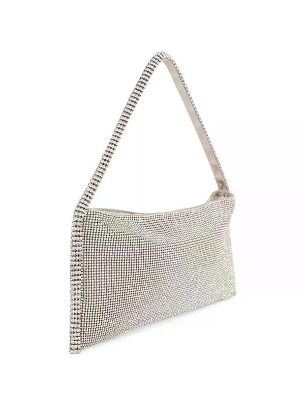 Benedetta Bruzziches Rhinestone Mesh Shoulder Bag - Silver
