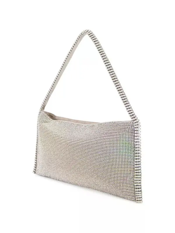 Benedetta Bruzziches Rhinestone Mesh Shoulder Bag - Silver