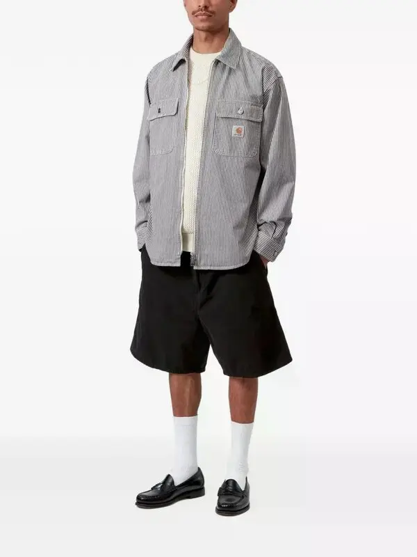 Carhartt Work In Progress Mercer Striped Flap-pocket Overshirt - Black