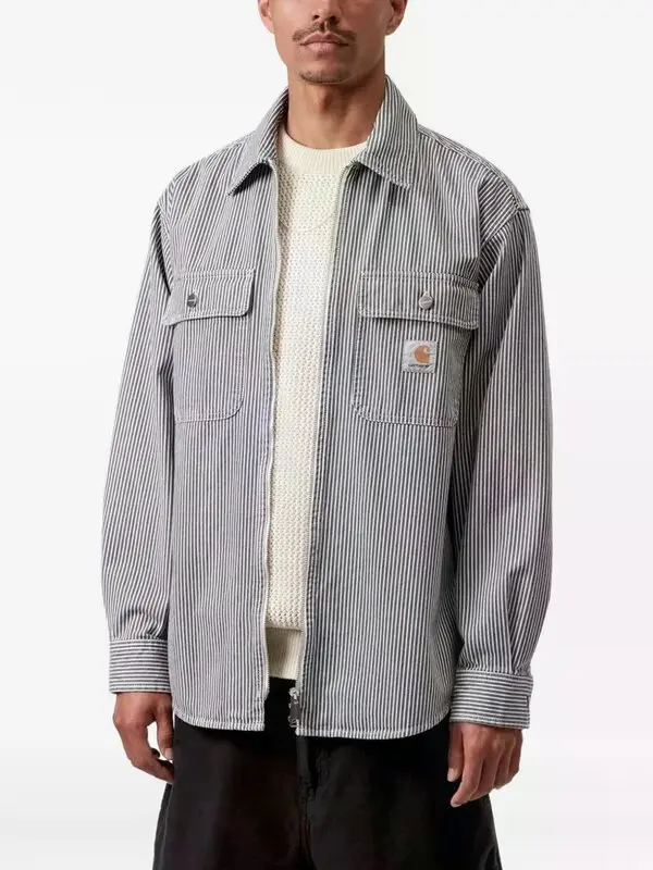 Carhartt Work In Progress Mercer Striped Flap-pocket Overshirt - Black