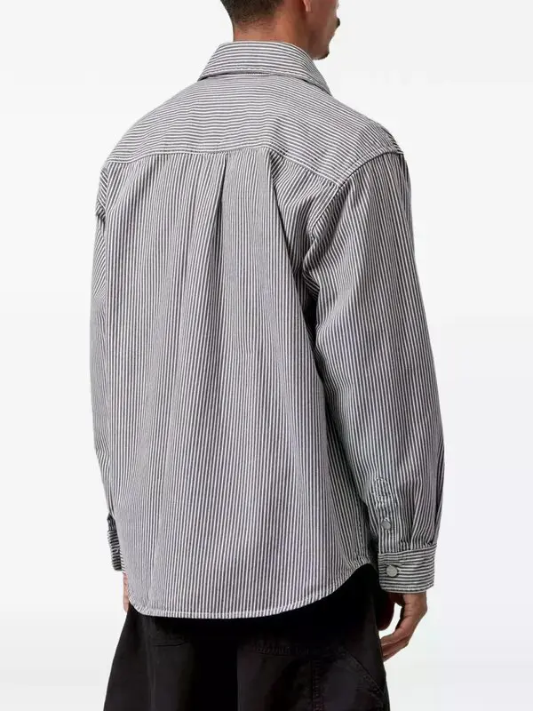 Carhartt Work In Progress Mercer Striped Flap-pocket Overshirt - Black