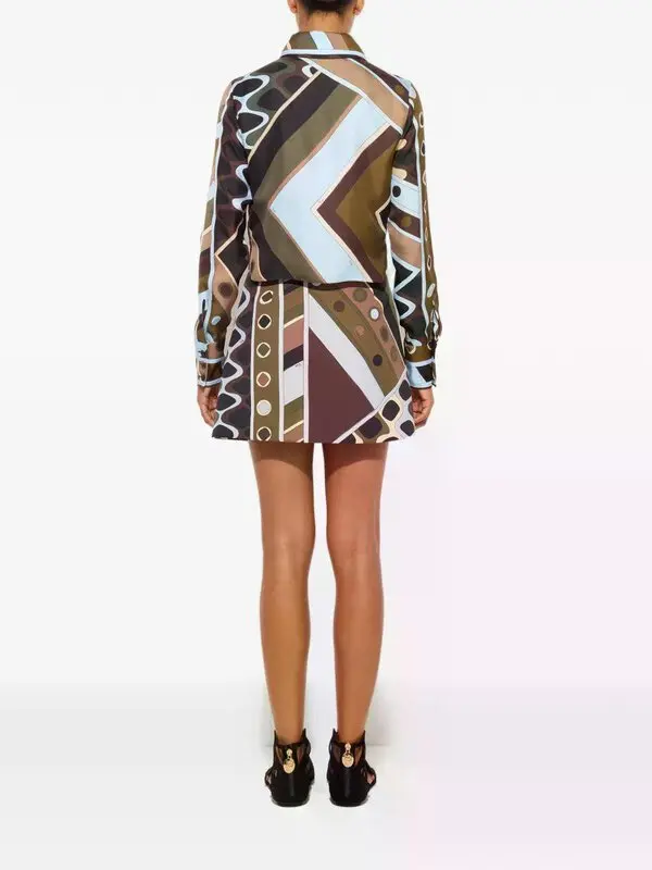Emilio Pucci Vivara-print Silk Crop Shirt