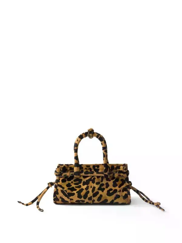 Prada Bonnie Mini Printed Leather Handbag - Neutrals