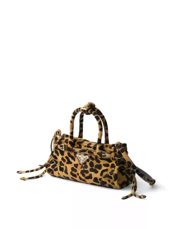 Prada Bonnie Mini Printed Leather Handbag - Neutrals