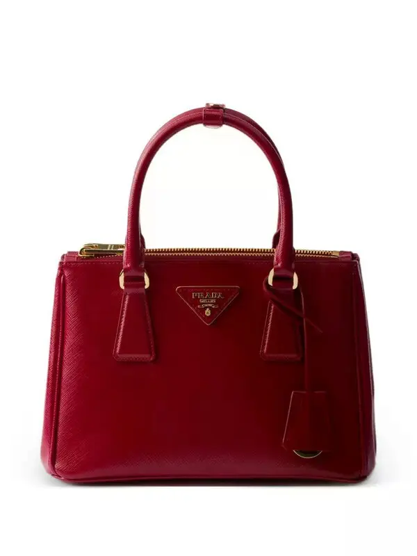 Prada Galleria Small Patent Saffiano Leather Bag - Red
