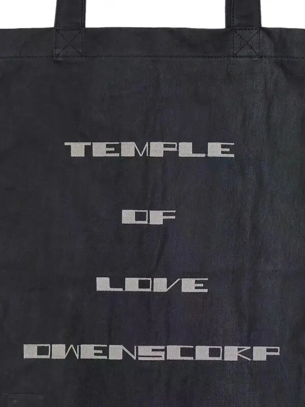 Rick Owens Rectangular Tote Bag With Text Print