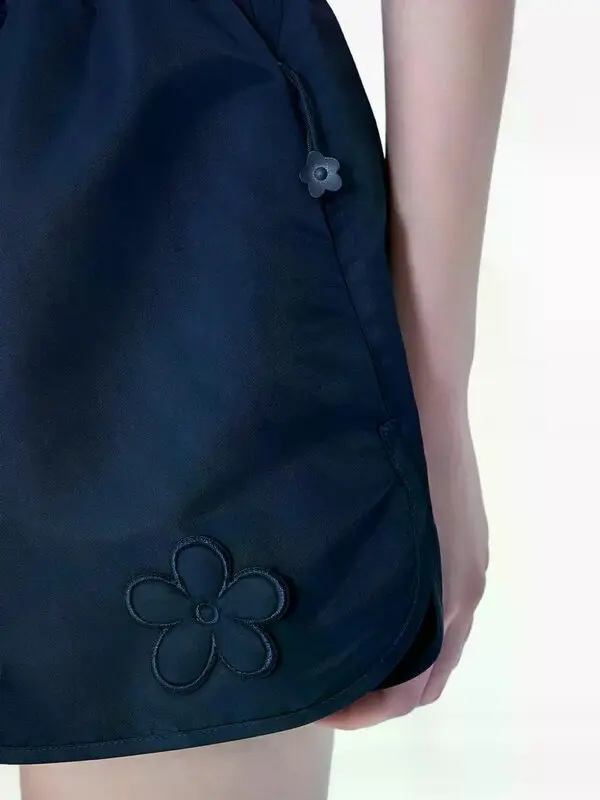 Cecilie Bahnsen Navy Floral Embroidery Shorts
