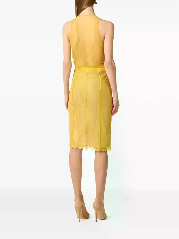 Elisabetta Franchi Embroidered Tulle Racerback Top