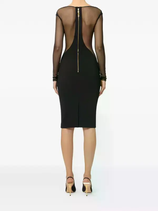 Elisabetta Franchi Sheer Insert Midi Dress