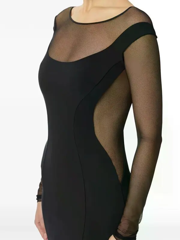 Elisabetta Franchi Sheer Insert Midi Dress