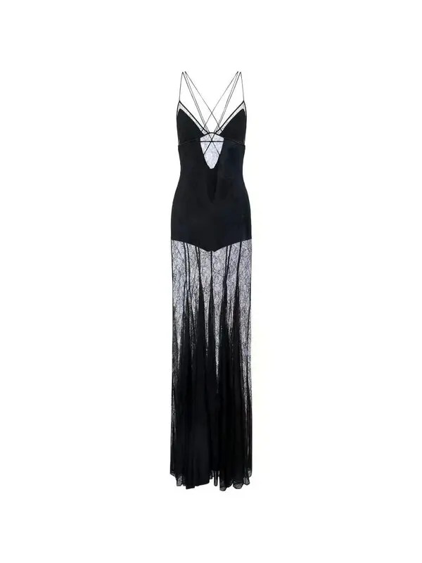 Elisabetta Franchi Floral Lace Maxi Dress
