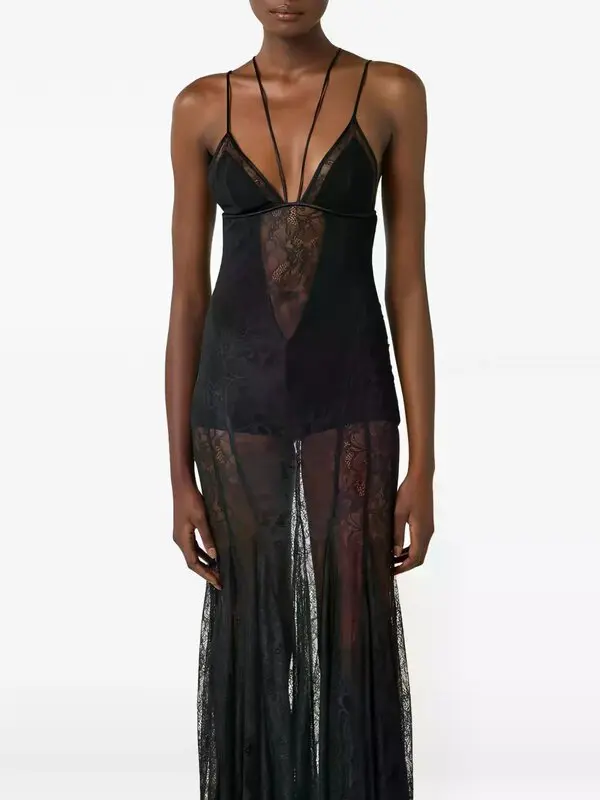 Elisabetta Franchi Floral Lace Maxi Dress