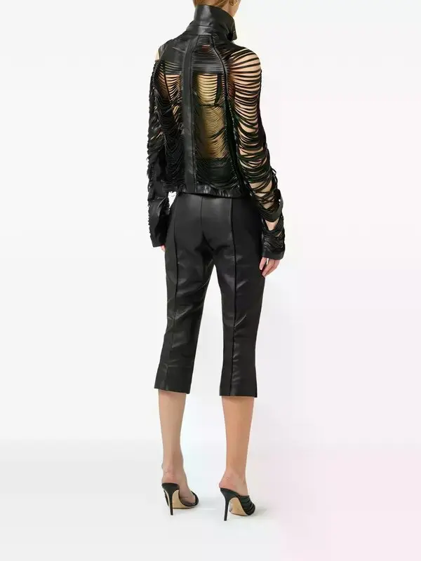 Elisabetta Franchi Leather Trousers With Side Slits