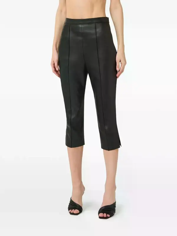 Elisabetta Franchi Leather Trousers With Side Slits