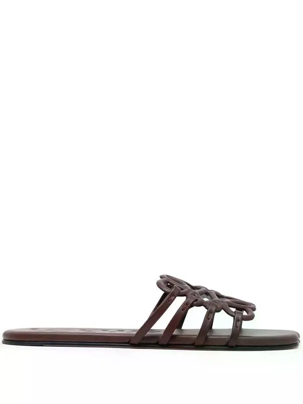 Loewe Cut-out Detail Strap Flat Sandals - Red