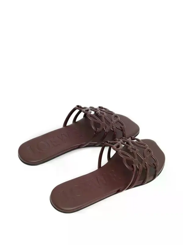 Loewe Cut-out Detail Strap Flat Sandals - Red