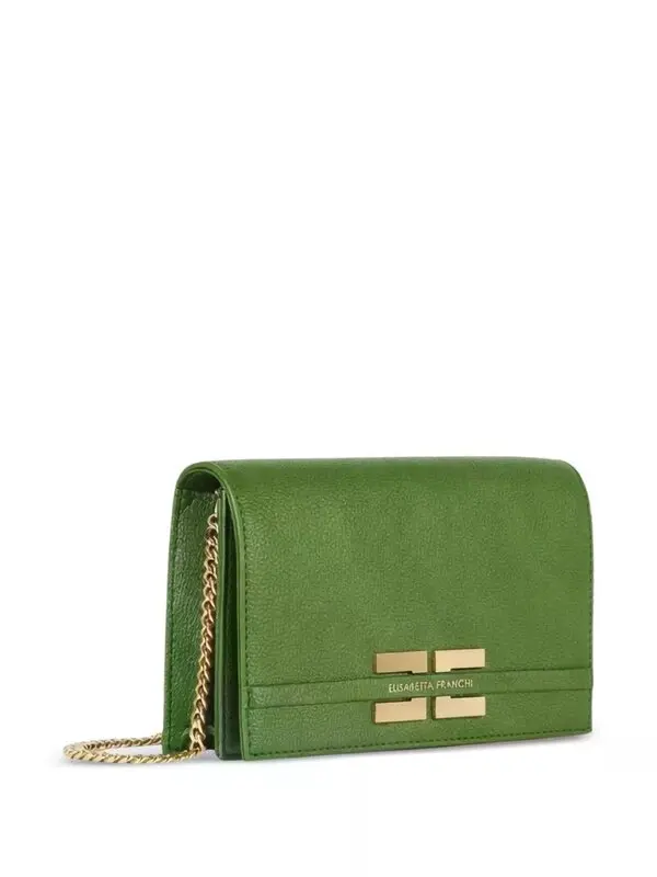 Elisabetta Franchi Logo-plaque Chain-strap Shoulder Bag - Green