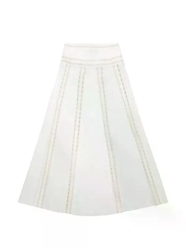 FORTELA Alexane Broderie Anglaise Midi Skirt - White