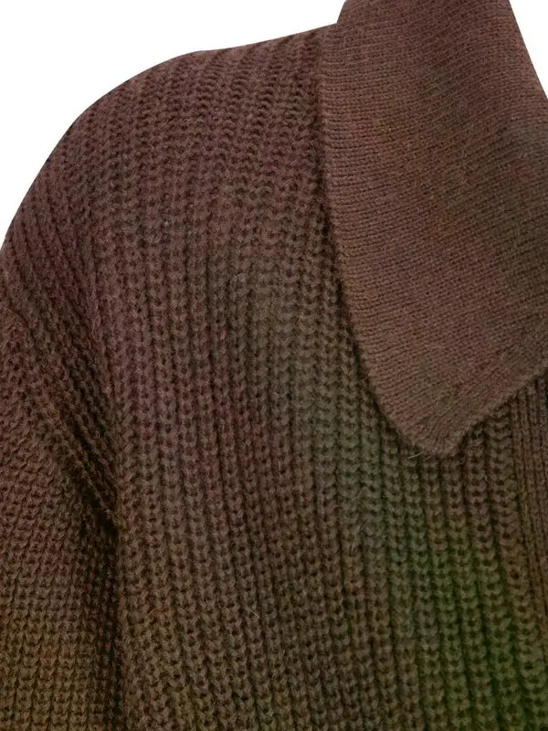 BE YOU Collared Ribbed Knit Sweater
