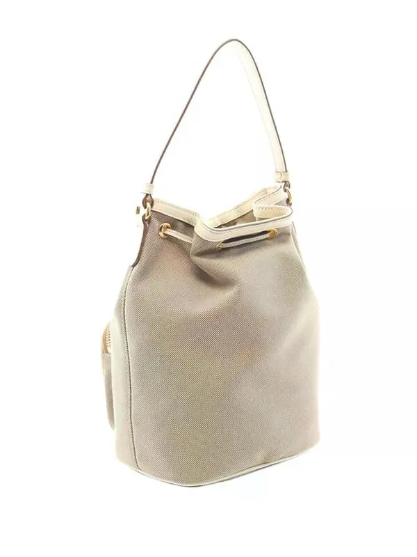 Prada Jacquard Logo Bucket Bag - Brown