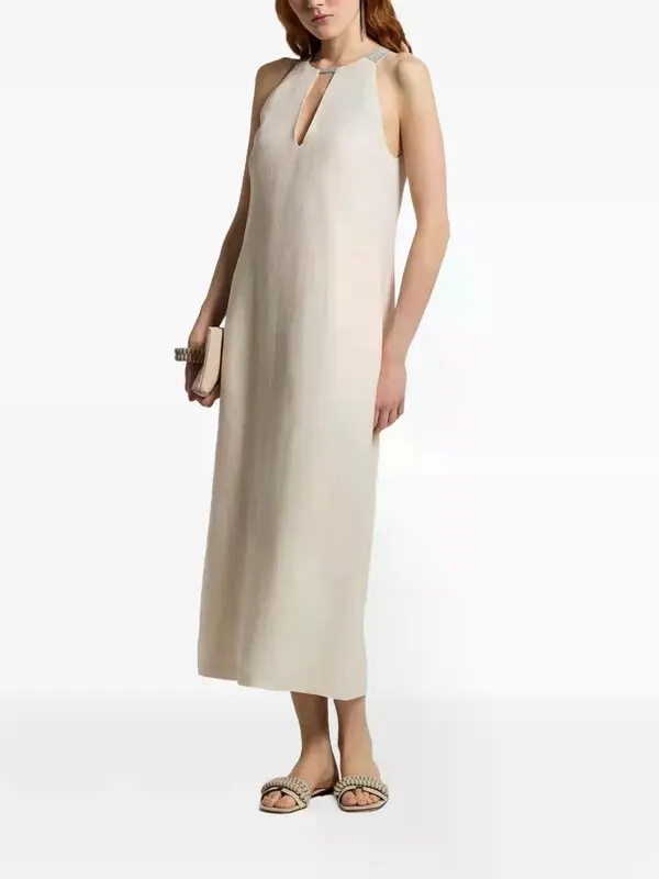 Peserico Halterneck Keyhole Midi Dress