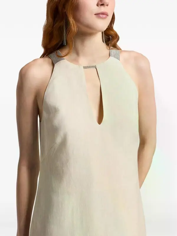 Peserico Halterneck Keyhole Midi Dress