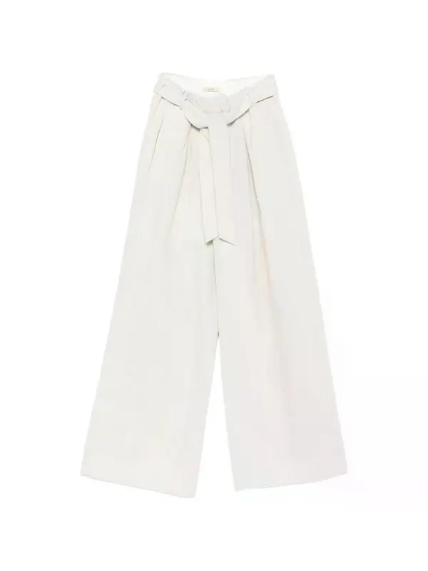 SESSUN Tie Waist Wide Leg Trousers - Neutrals