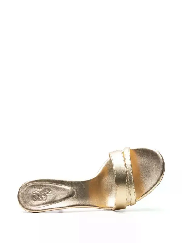 GIABORGHINI Two-strap Sculptural Heel Sandals - Gold