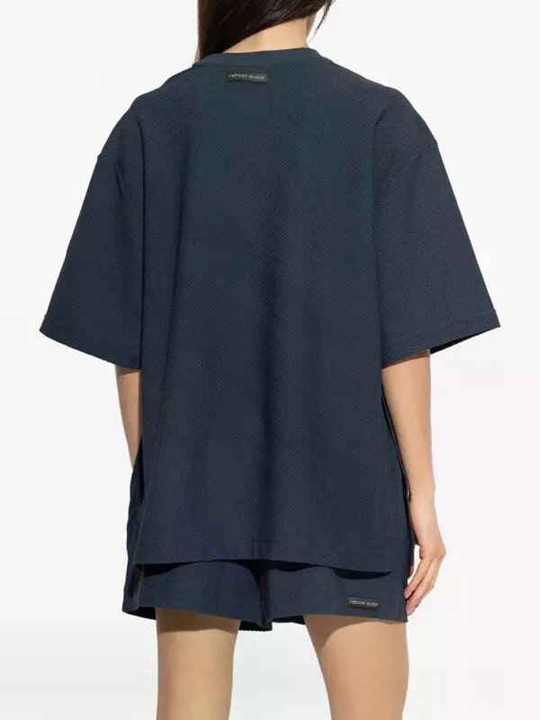 RETHINKIT STUDIOS Navy Textured Mesh T-shirt
