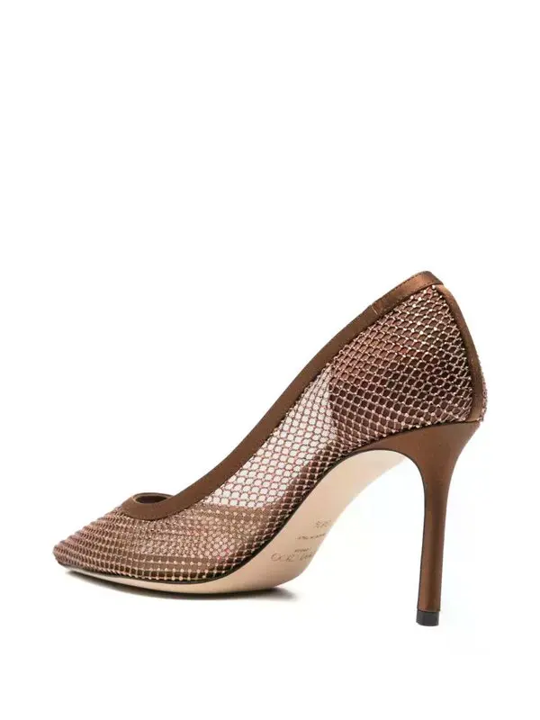 JIMMY CHOO Romi Pumps With Bronze-tone Net Detail