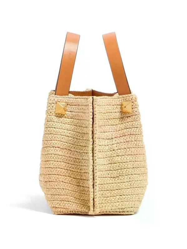 Valentino Garavani Raffia Tote Bag With Vlogo Signature