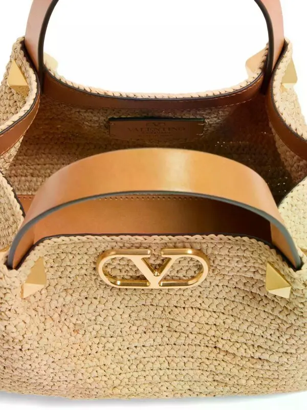 Valentino Garavani Raffia Tote Bag With Vlogo Signature
