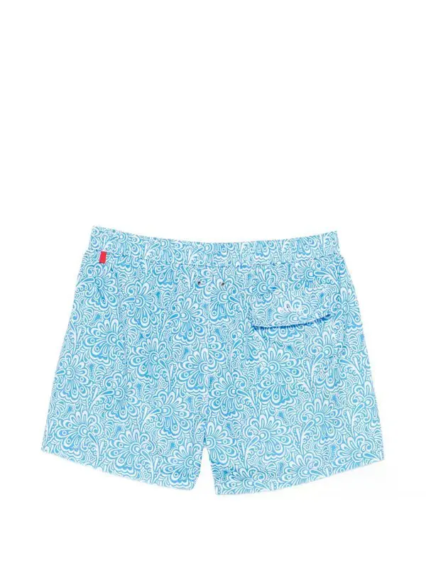 Kiton Floral Swim Shorts - Blue